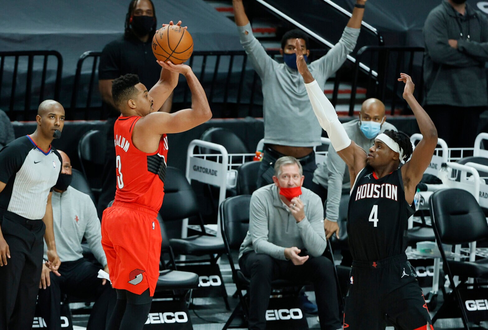 McCollum's 44 cancel out Harden, spoil Rockets' delayed debut | NBA.com