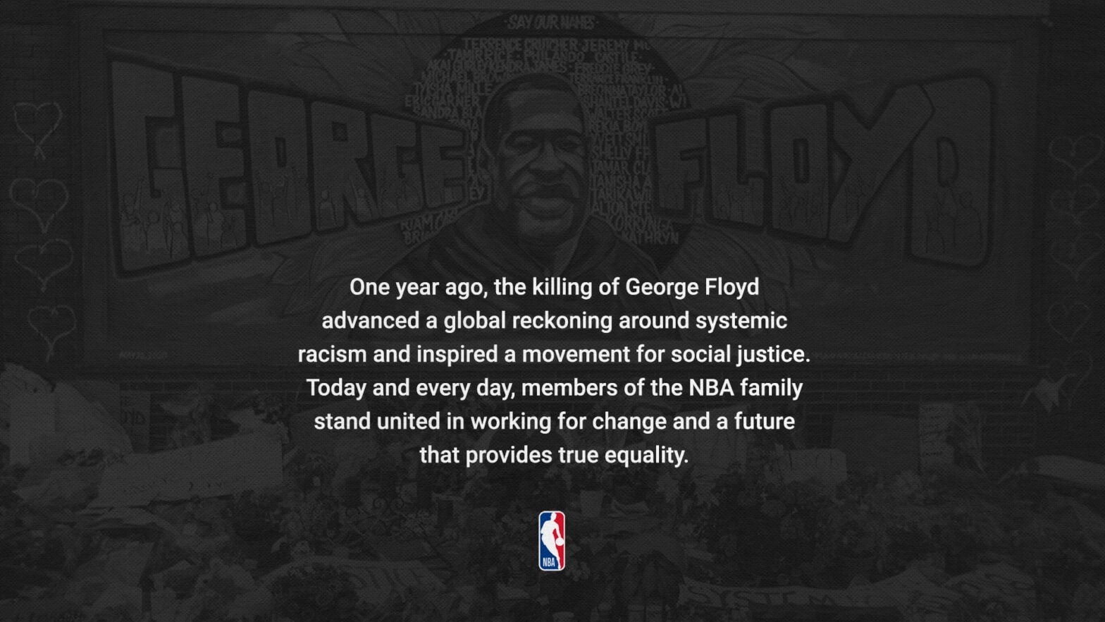 NBA's statement on the one-year anniversary of George Floyd's killing ...