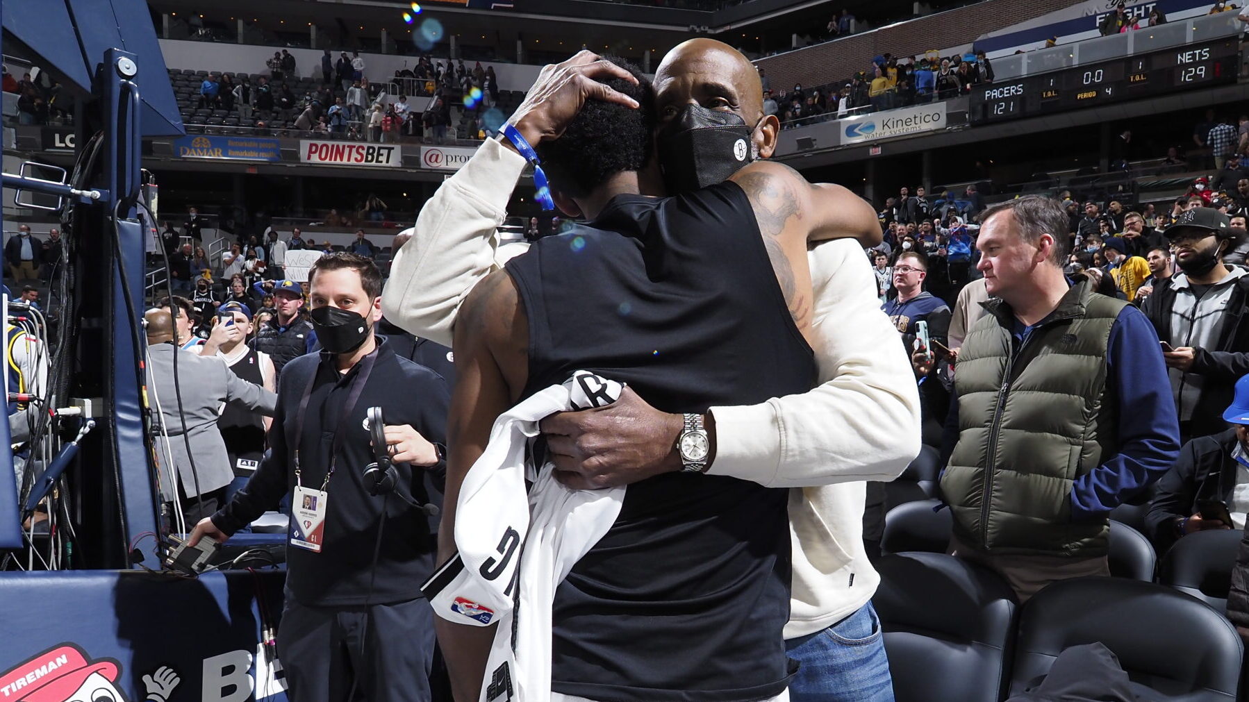 Kyrie shares moment with his dad after debut | Brooklyn Nets