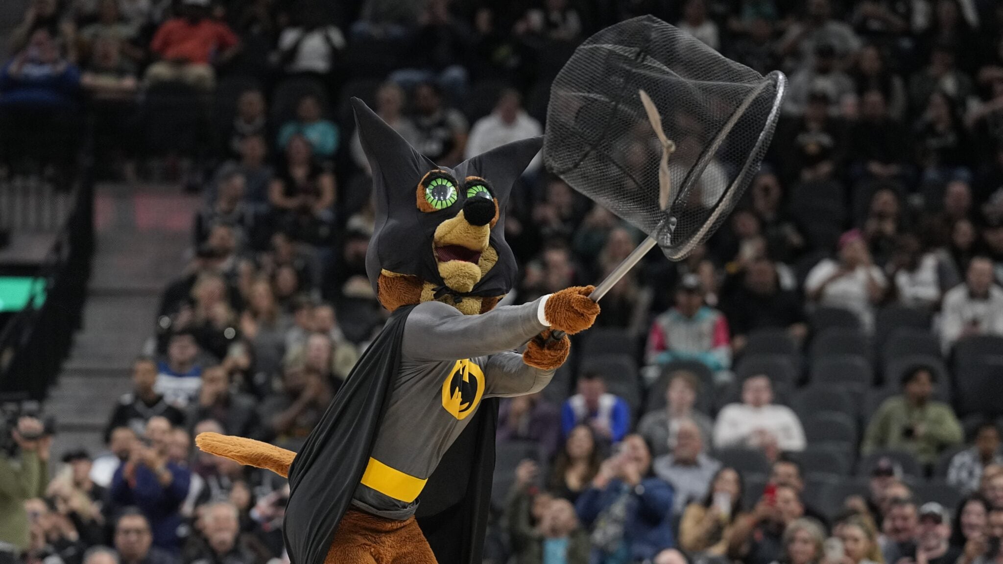 Spurs mascot The Coyote saves day, captures bat | NBA.com