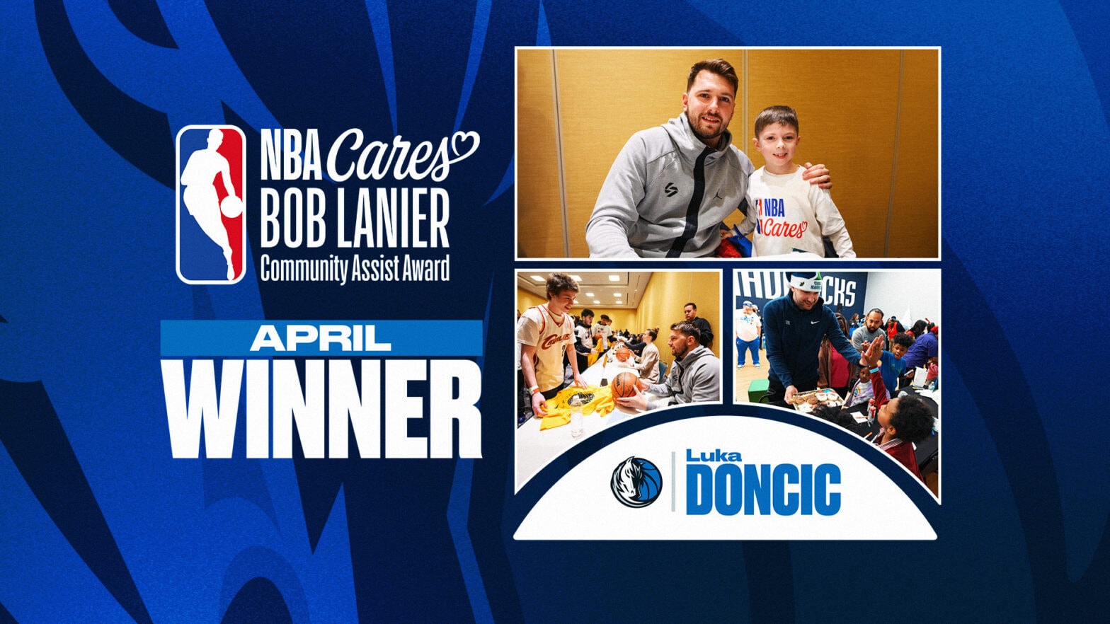 Luka Doncic named NBA Cares Bob Lanier Community Assist Award April ...