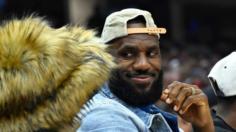 LeBron James attends Game 4 between Cleveland Cavaliers and Boston Celtics