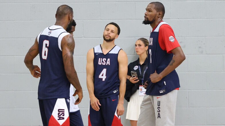 Stephen Curry, Kevin Durant and LeBron James at last team up on Olympic ...