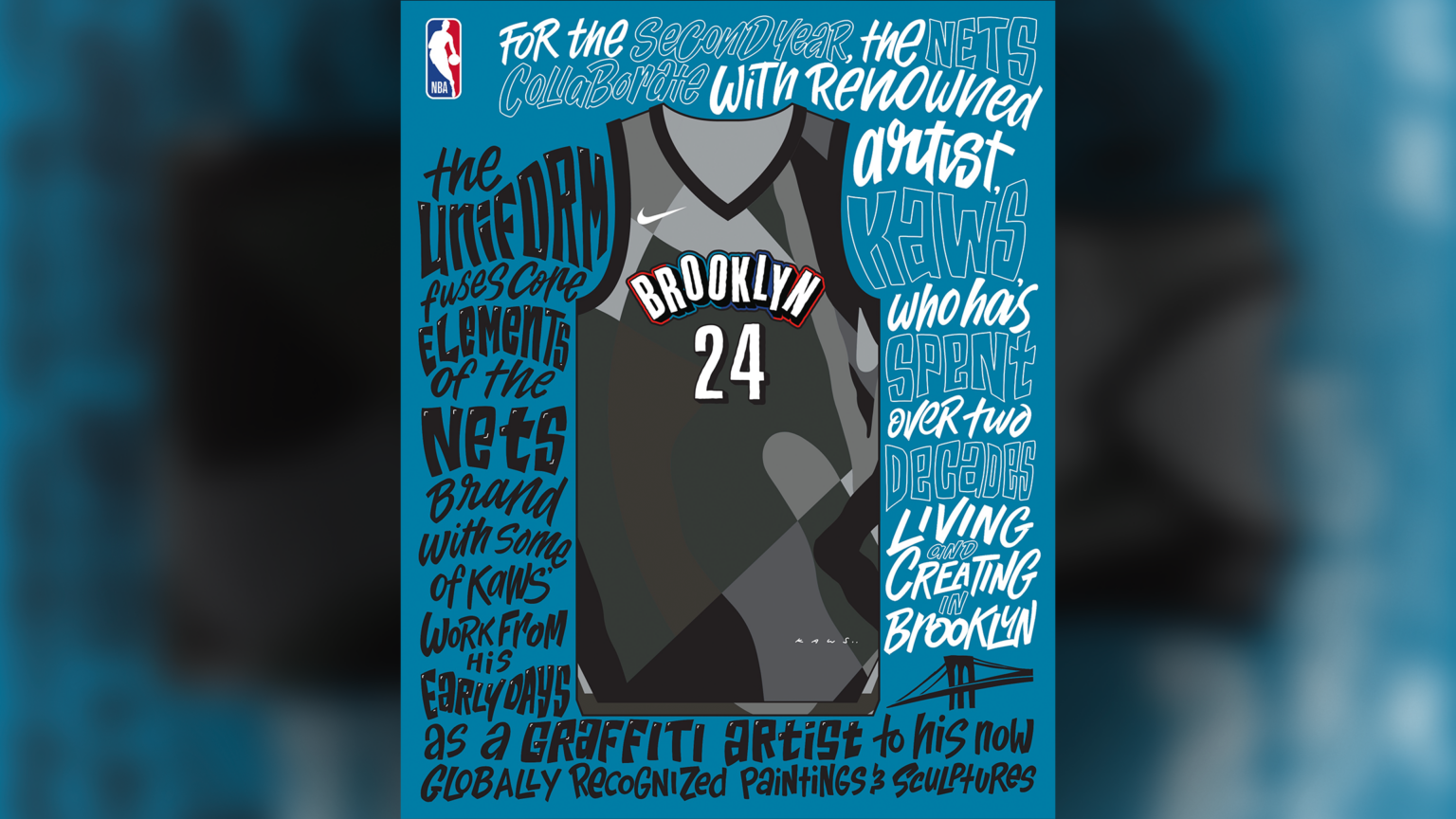 Brooklyn Nets 2024-25 City Edition Uniform in collaboration with Artist ...