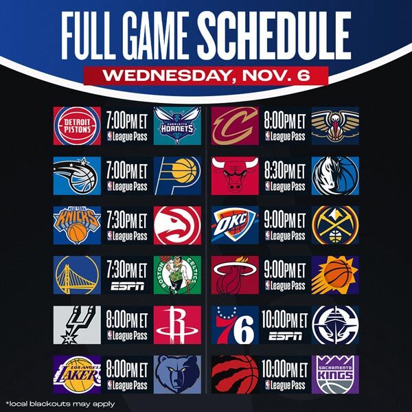Starting 5, Nov. 6: Hoops is back with a 12-game night | NBA.com