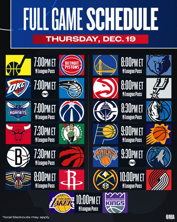 Starting 5, Dec. 19: Inside Thursday’s 13-game slate | NBA.com