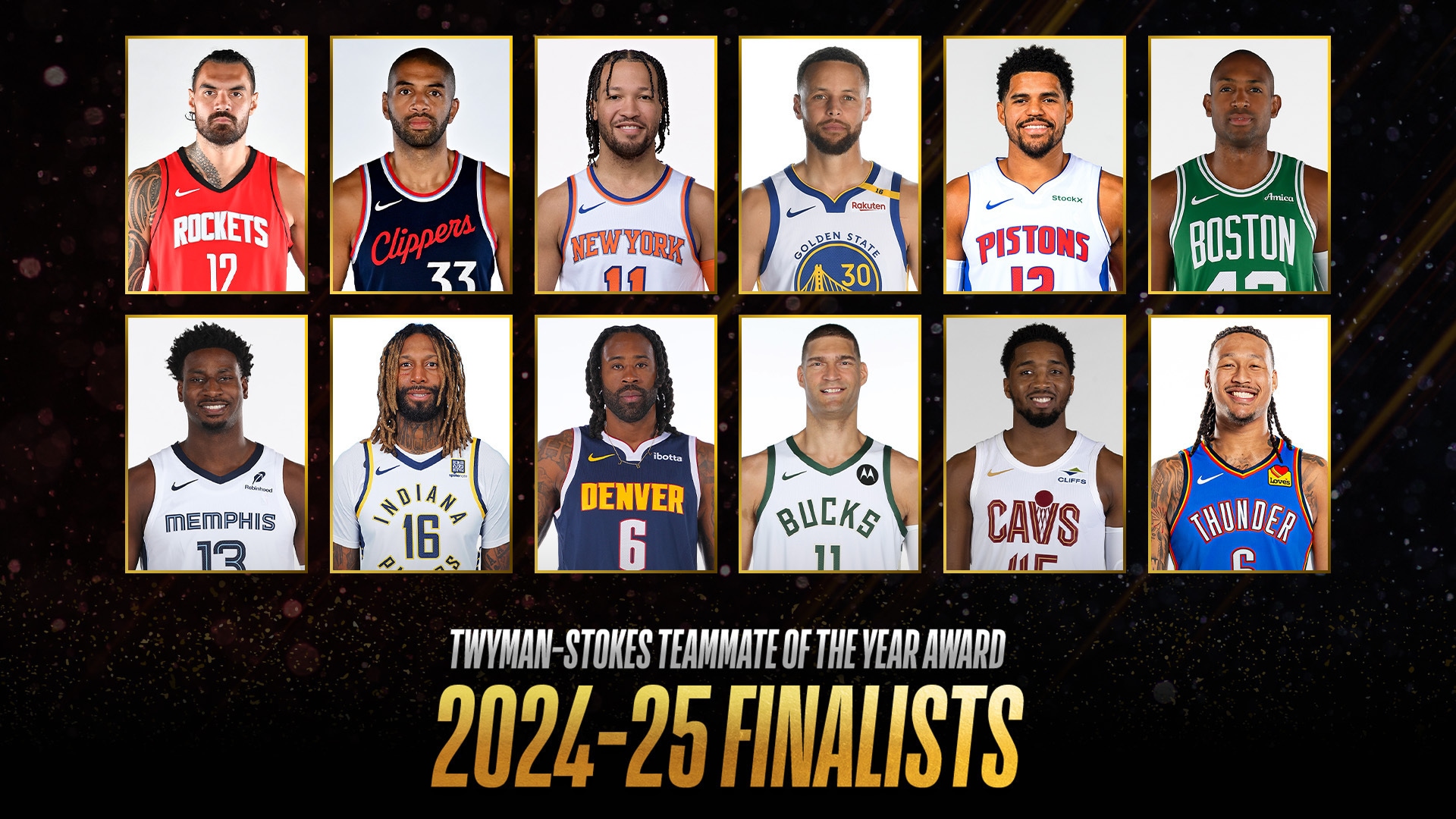 NBA names 12 finalists for 2024-25 Twyman-Stokes Teammate of the Year ...