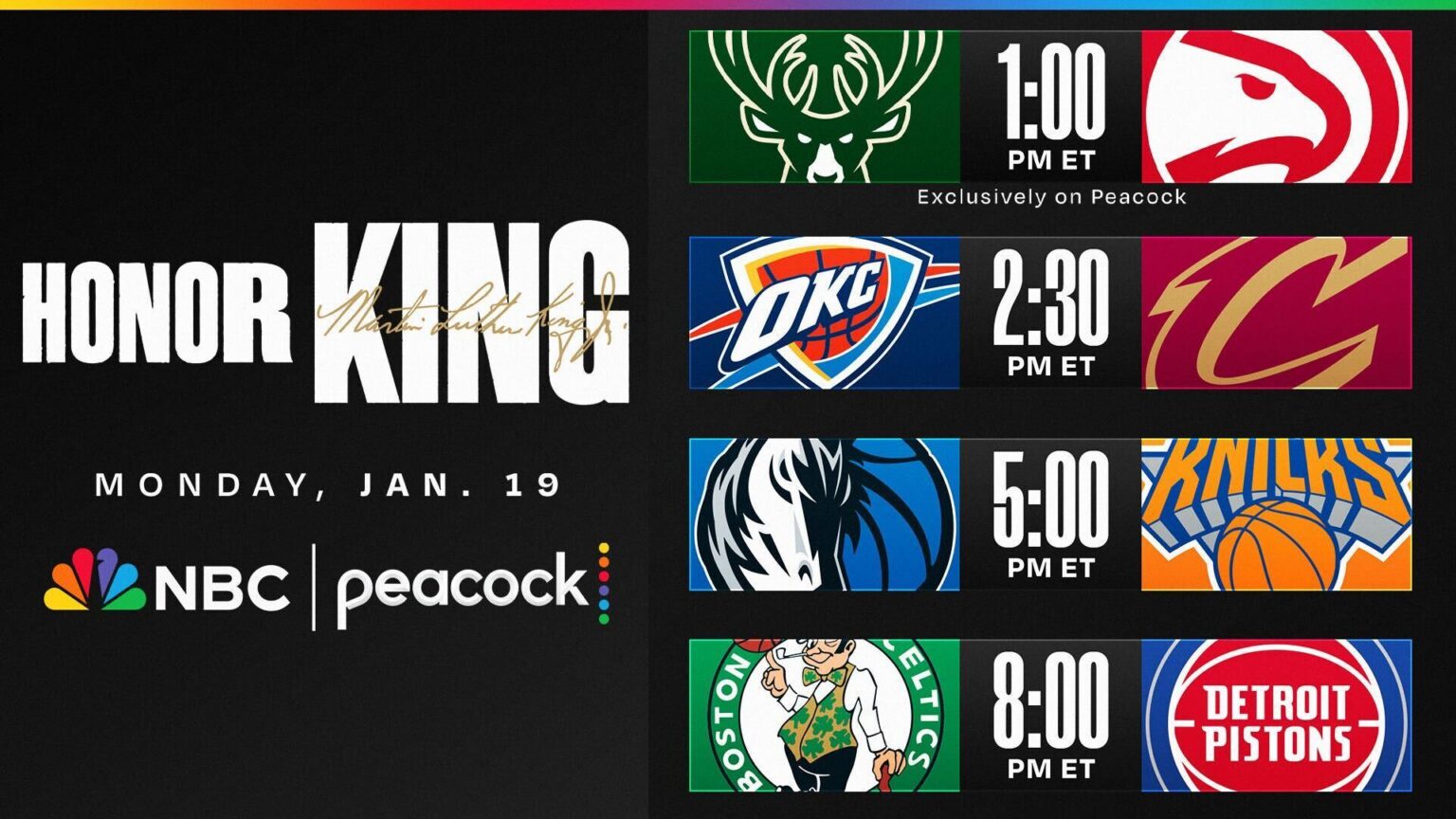 NBA on MLK Day 2026: Schedule of games & how to watch | NBA.com