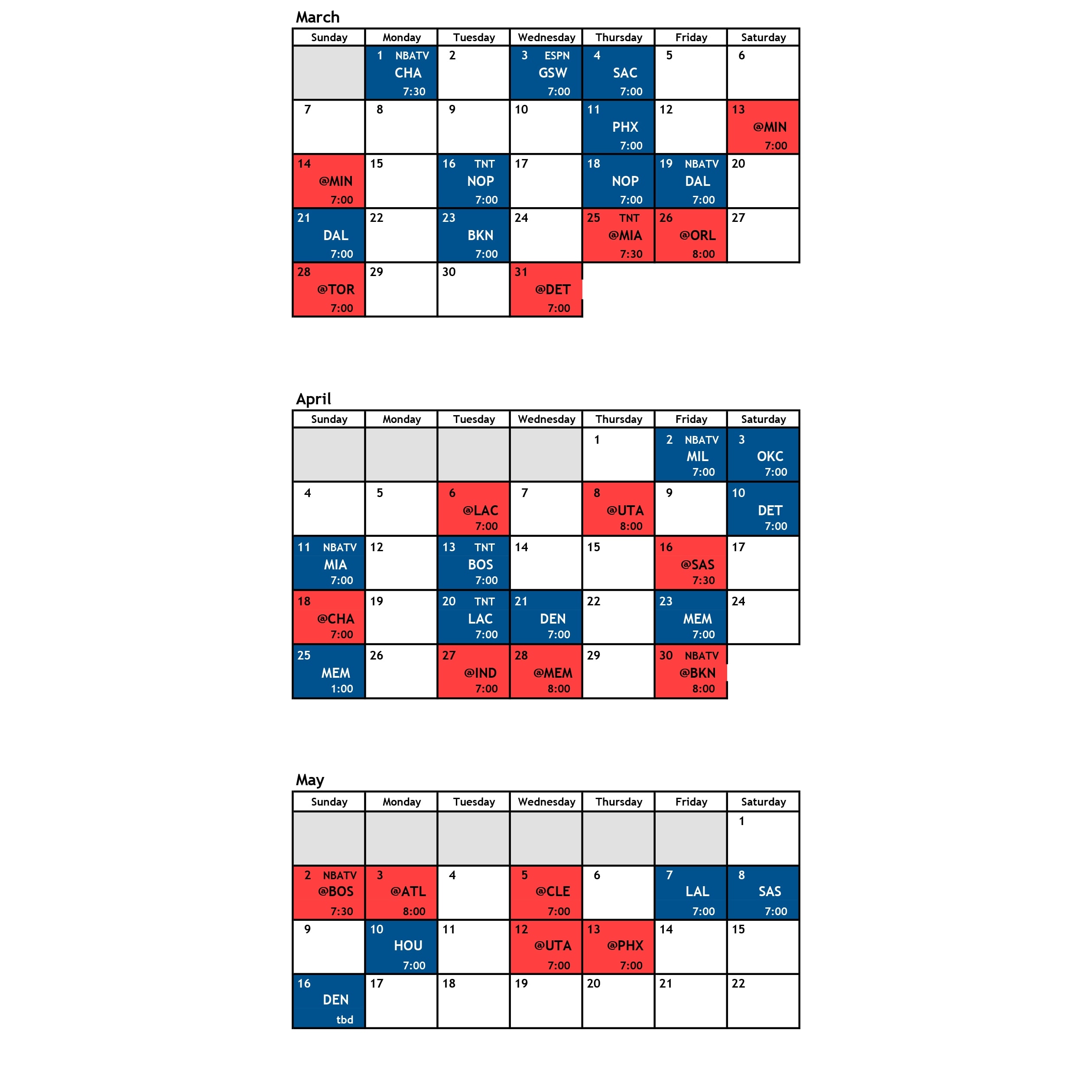 Second Half Schedule Release: Back-To-Backs, Road Trips And A Tough ...