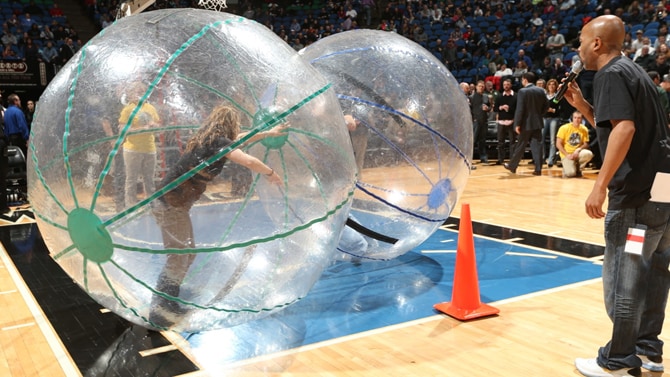 Game Night Spotlight: Human Hamster Ball Races | Minnesota Timberwolves