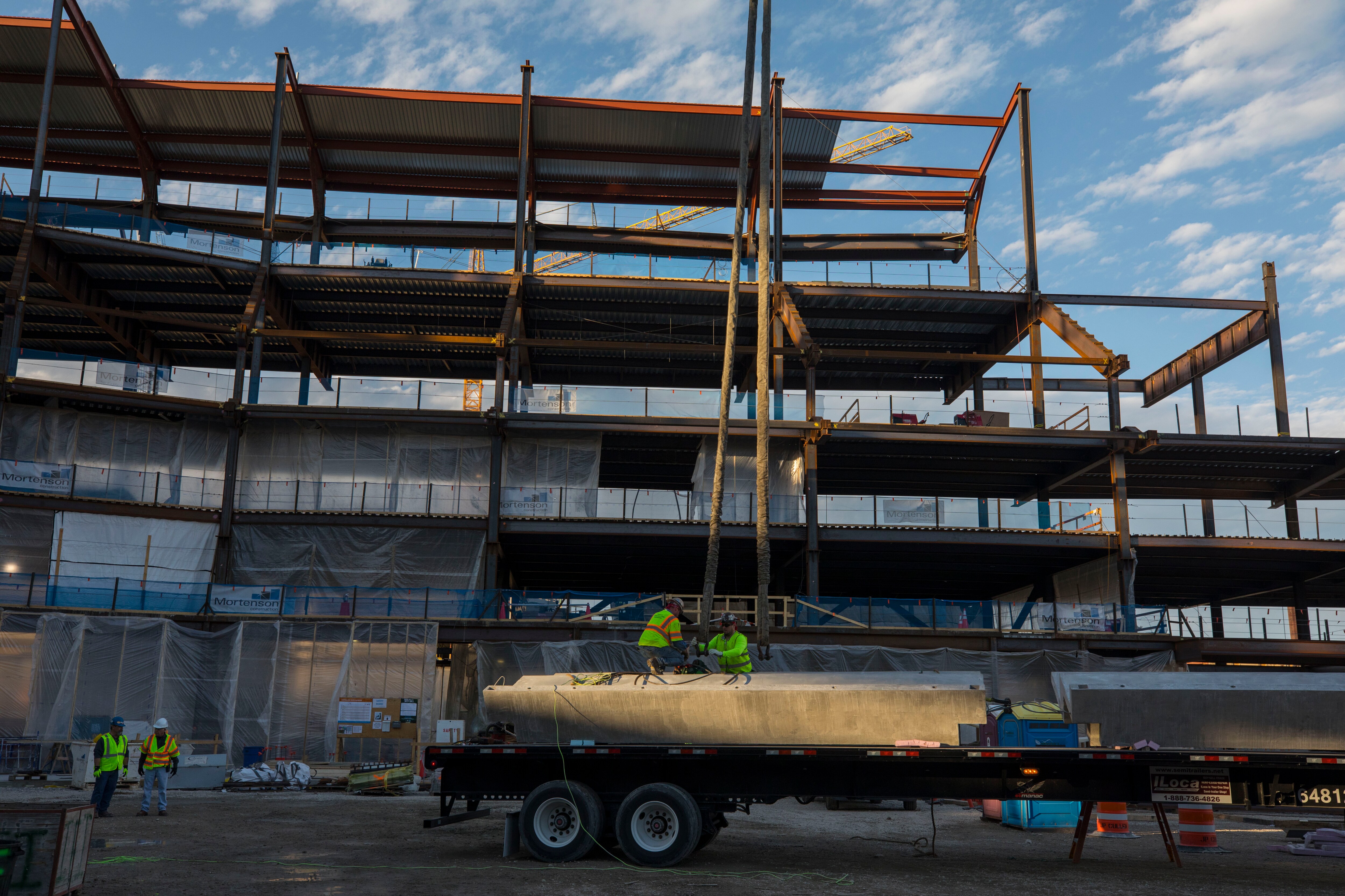 First Piece Of Precast Stadia Installed At New Arena | Milwaukee Bucks