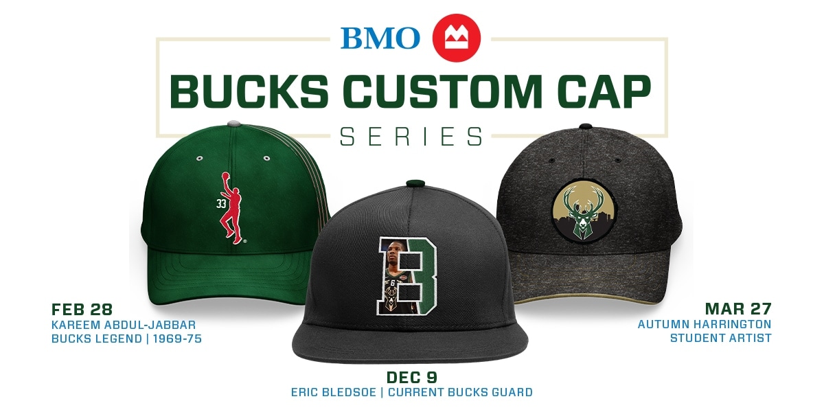 Bucks Unveil Cap Designs By Kareem Abdul-Jabbar, Eric Bledsoe and Local ...