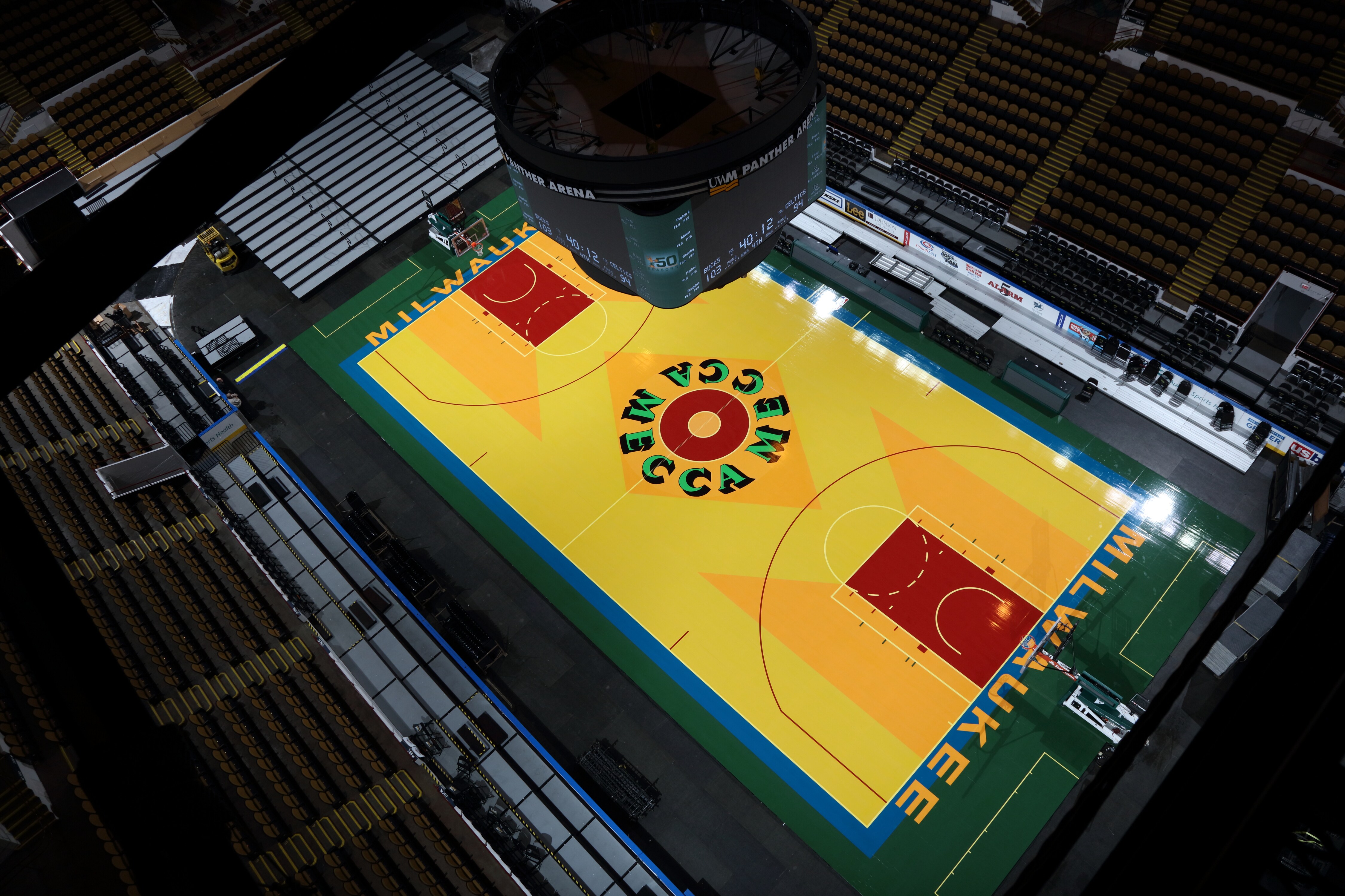 Iconic MECCA Court Returns To UW-Milwaukee Panther Arena | Milwaukee Bucks