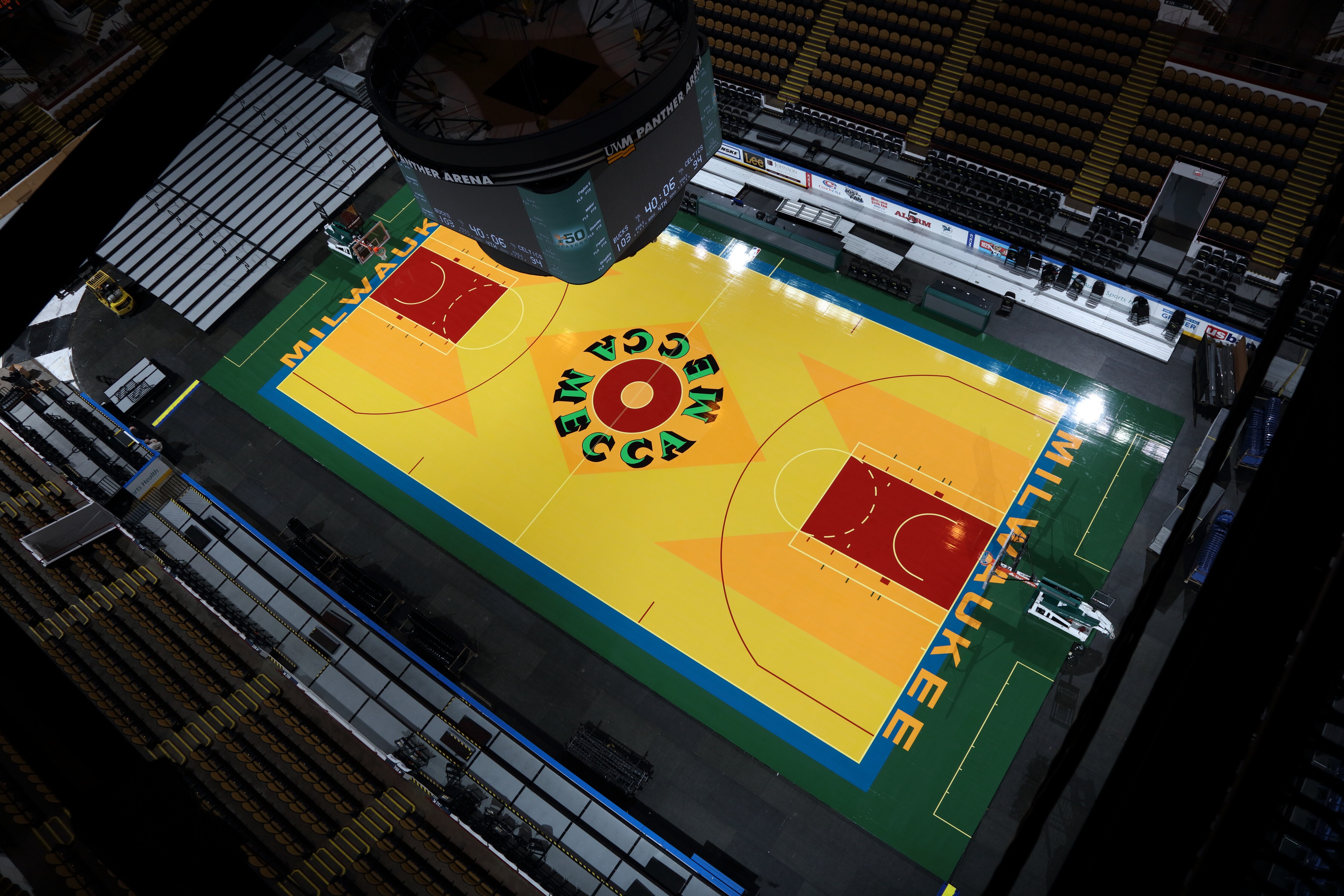 Iconic MECCA Court Returns To UW-Milwaukee Panther Arena | Milwaukee Bucks