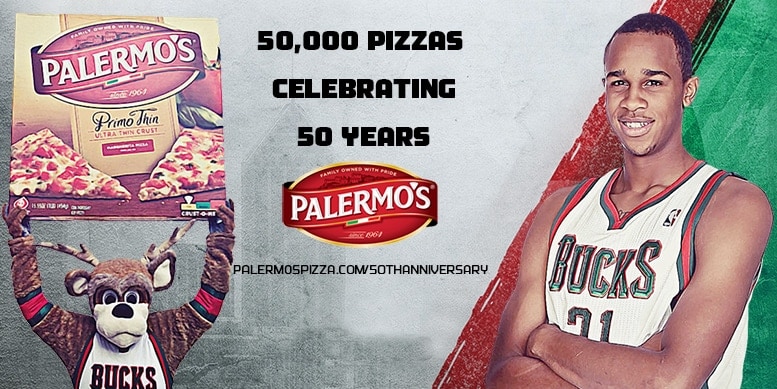 John Henson and Bango helping Palermo’s Pizza deliver 10,000 pizzas to ...
