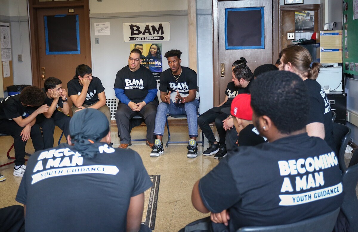 Jimmy Butler joins Youth Guidance students for conversation circle ...