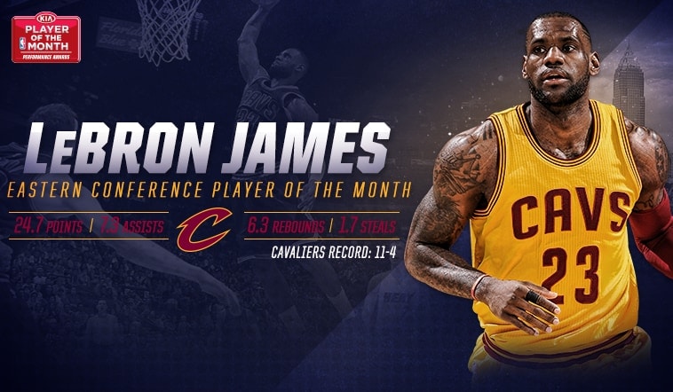 LeBron James Named Kia NBA Eastern Conference Player of the Month ...