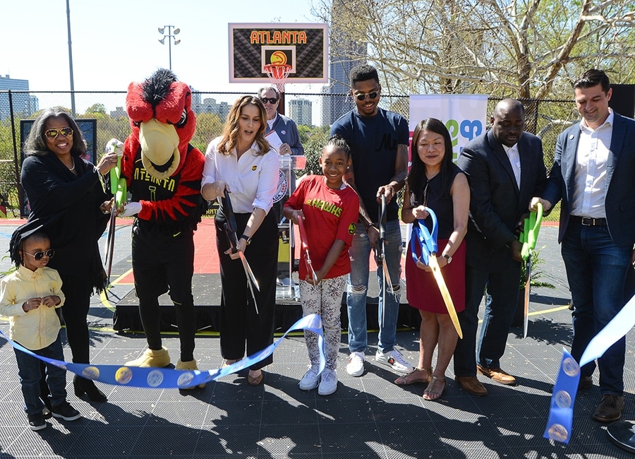 Hawks Host 13th Court Unveiling In Central Park | Atlanta Hawks