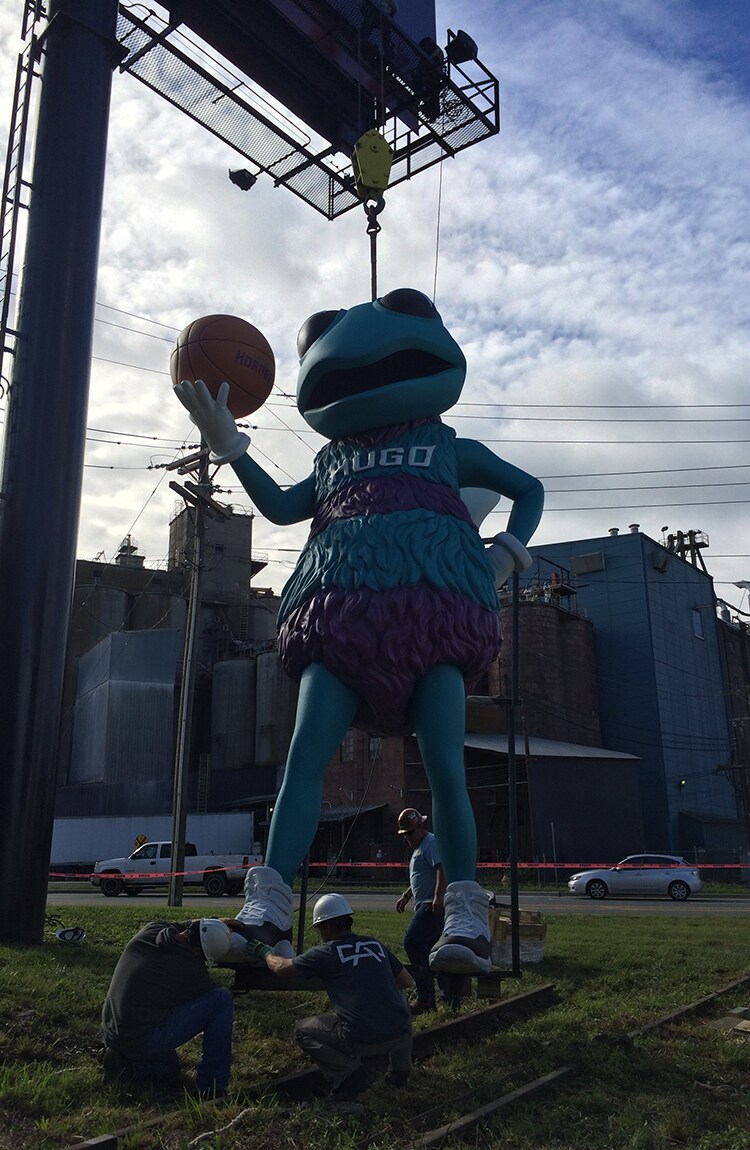 Novant Health Hugo Billboard Installation - 10/16/14 | Charlotte Hornets