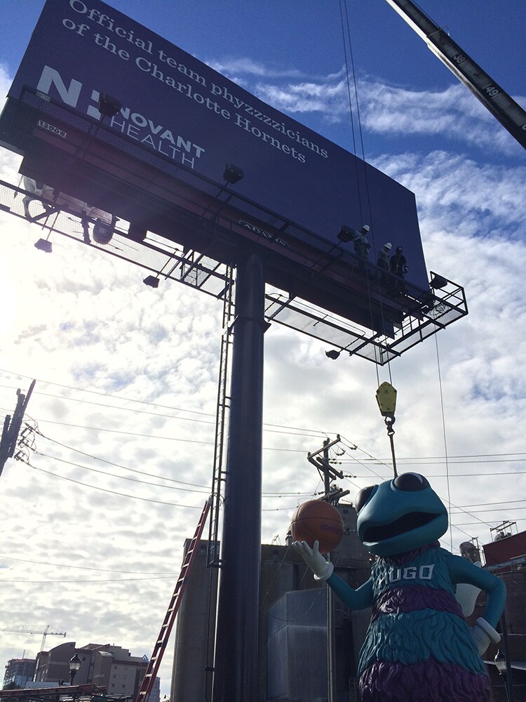 Novant Health Hugo Billboard Installation - 10/16/14 | Charlotte Hornets