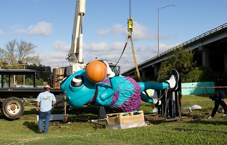 Novant Health Hugo Billboard Installation - 10/16/14 | Charlotte Hornets