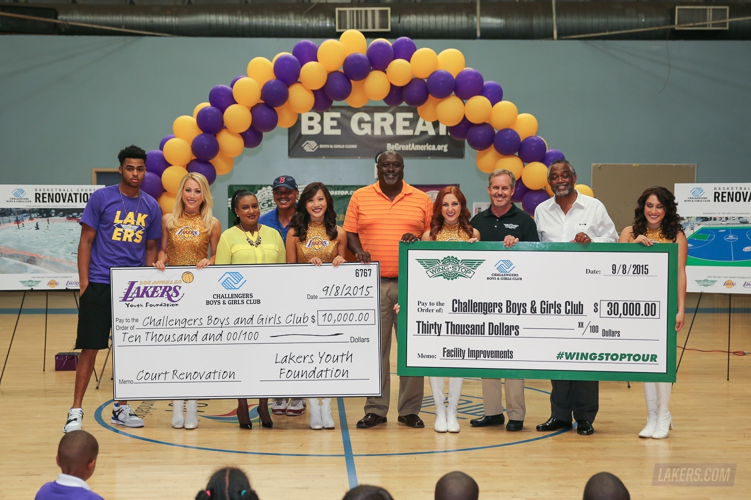 Wingstop Court Refurbisment and Basketball Clinic | Los Angeles Lakers