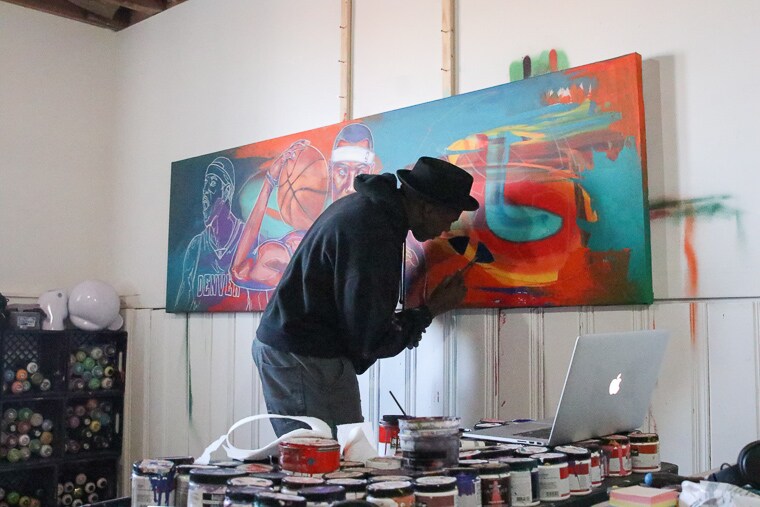 Kenyon Martin Mural | Behind the Scenes Photo Gallery | NBA.com