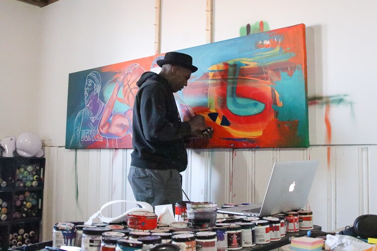 Kenyon Martin Mural | Behind the Scenes Photo Gallery | NBA.com