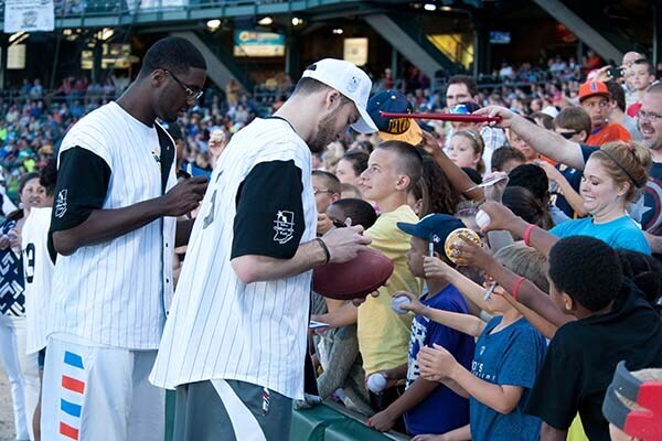 Roy Hibbert and Robert Mathis Host Caroline Symmes Softball Challenge ...