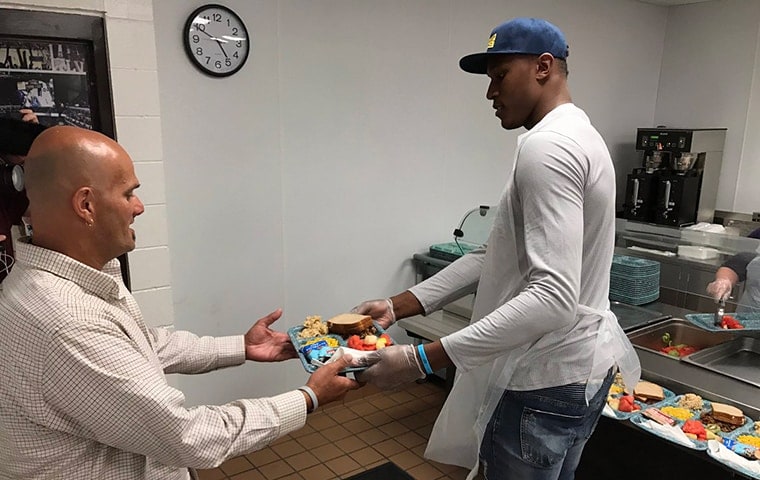 Myles Turner Helps Serve Up Meals at Wheeler Mission | Indiana Pacers