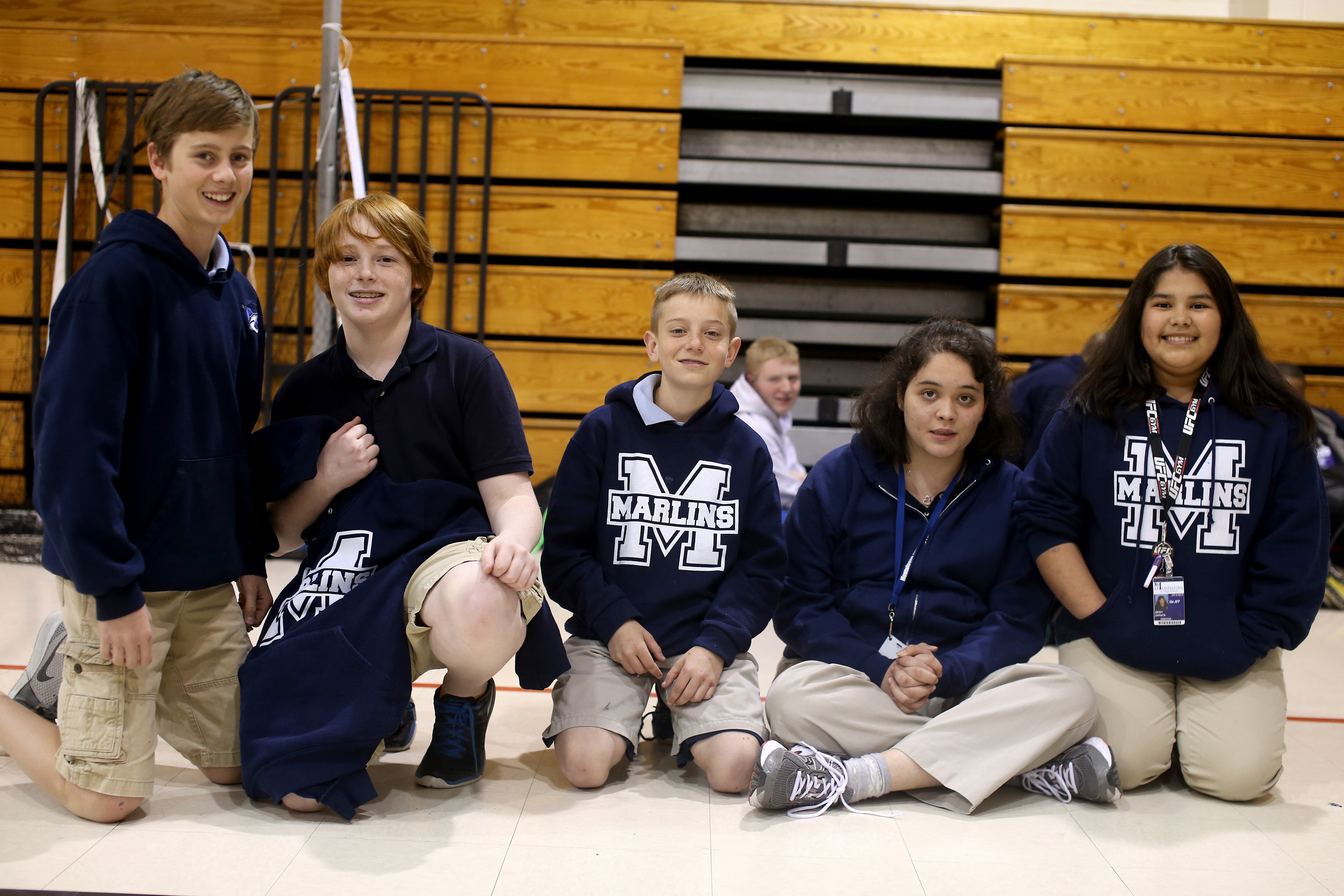 Pelicans players award the Mathletes of Monteleone Junior High School ...