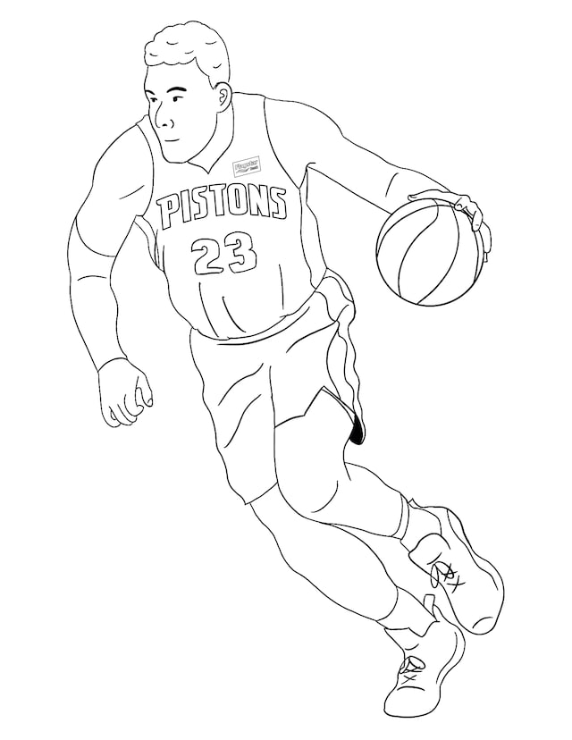 boys basketball coloring page
