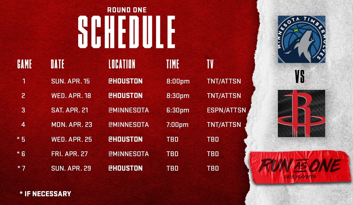 Rockets First Round Schedule | Houston Rockets