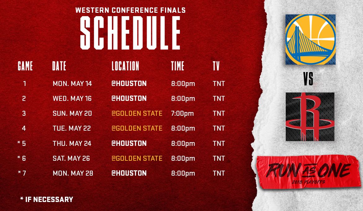 Western Conference Finals Schedule NBA