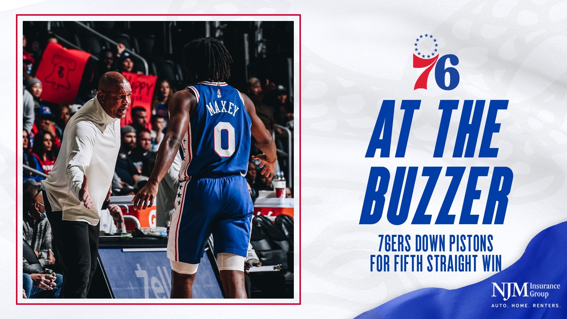 76ers Down Pistons for Fifth Straight Win | At The Buzzer ...