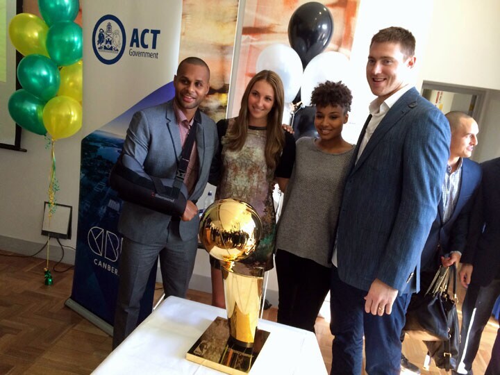 Aron and Patty with Larry in Canberra Photo Gallery | NBA.com