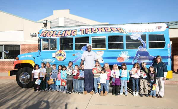 Thunder Rolling Book Bus with Jeff Green Photo Gallery | NBA.com