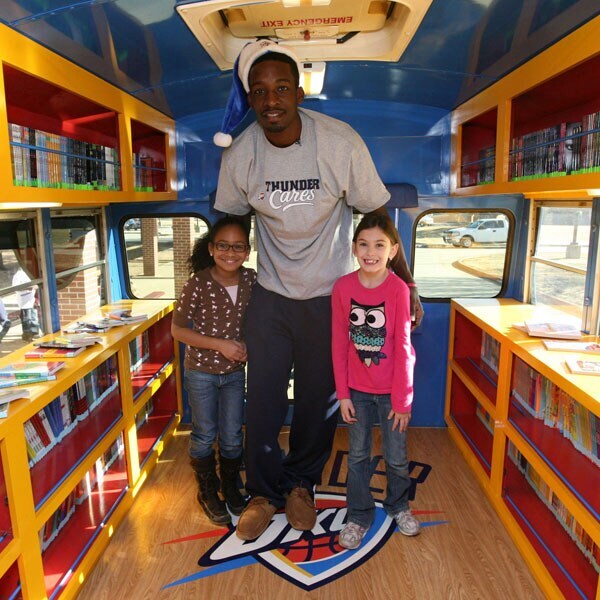 Thunder Rolling Book Bus with Jeff Green Photo Gallery | NBA.com