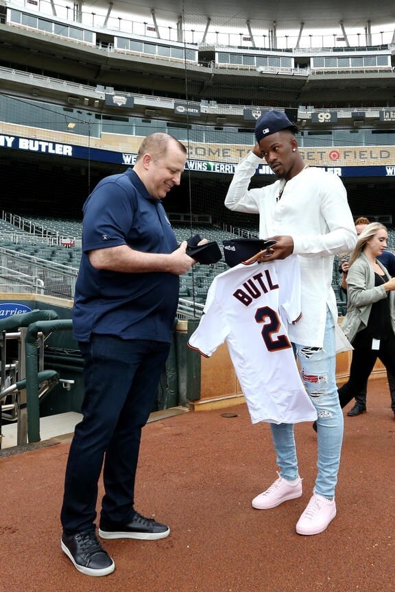 Gallery | Jimmy Butler Tours Target Field And U.S. Bank Stadium ...