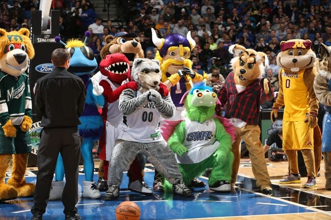 timberwolves mascot dance
