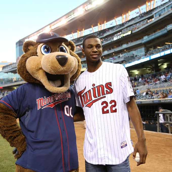 Photos: Andrew Wiggins Throws Out First Pitch | Minnesota Timberwolves