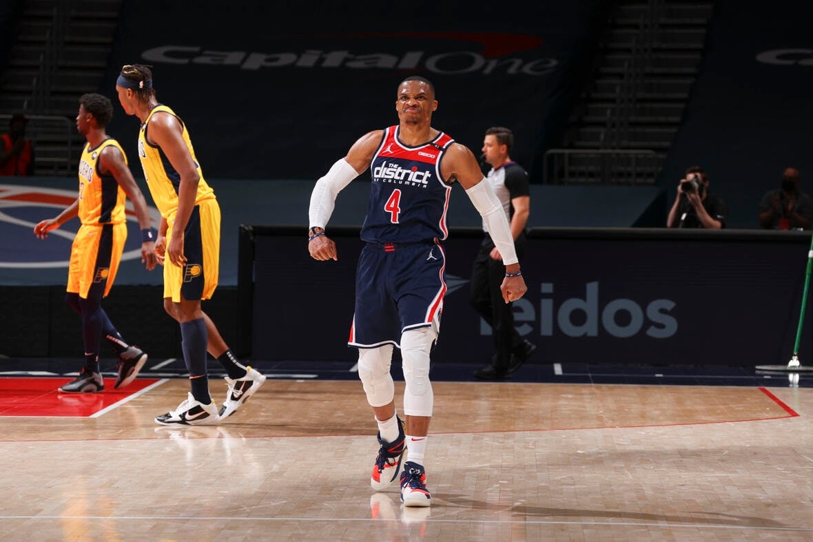 Recap: Westbrook's record night leads Wizards to 132-124 win over ...
