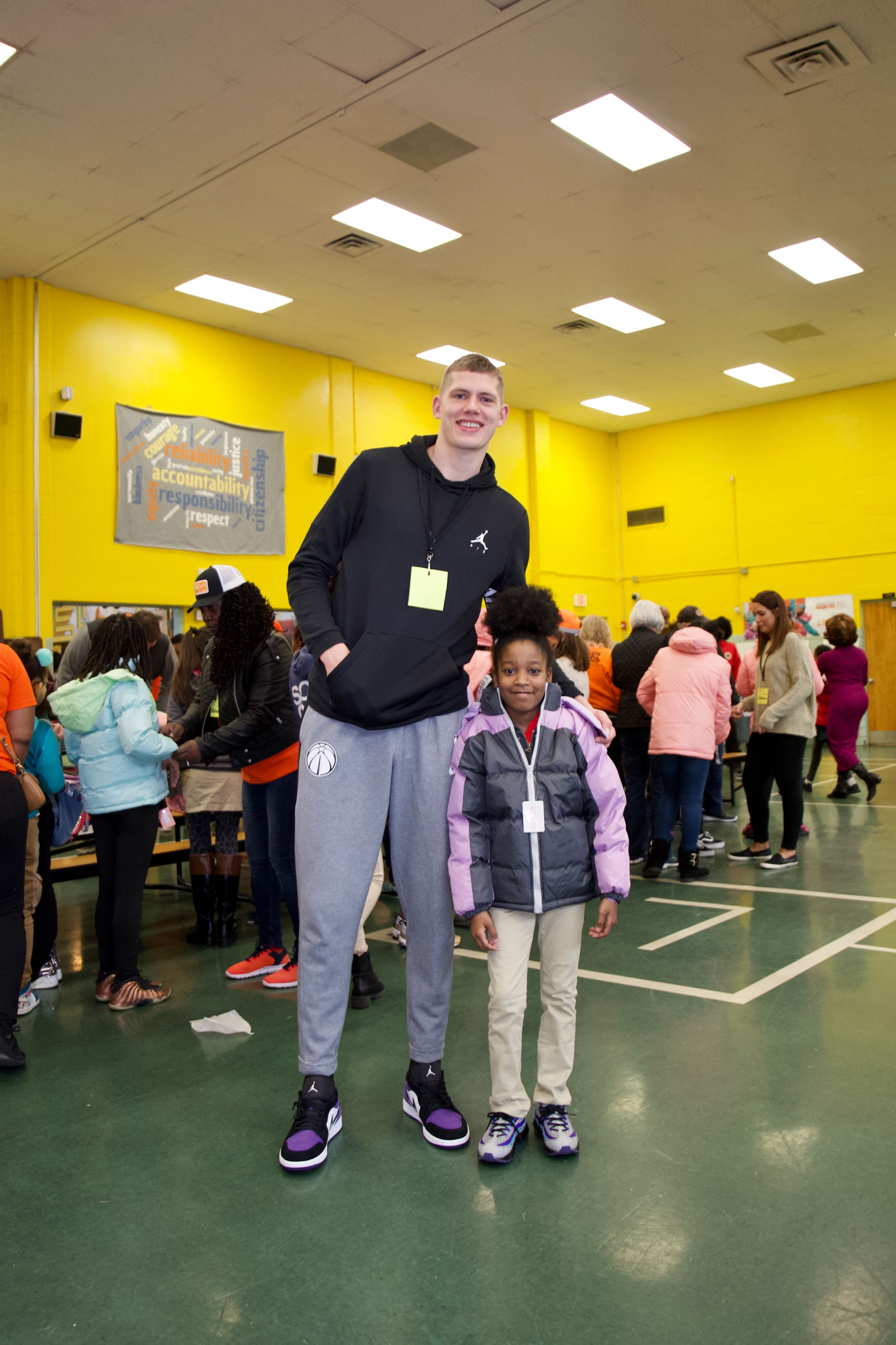 Troy Brown Jr. & Moe Wagner at Operation Warm Winter Coat - 12/4/19 ...
