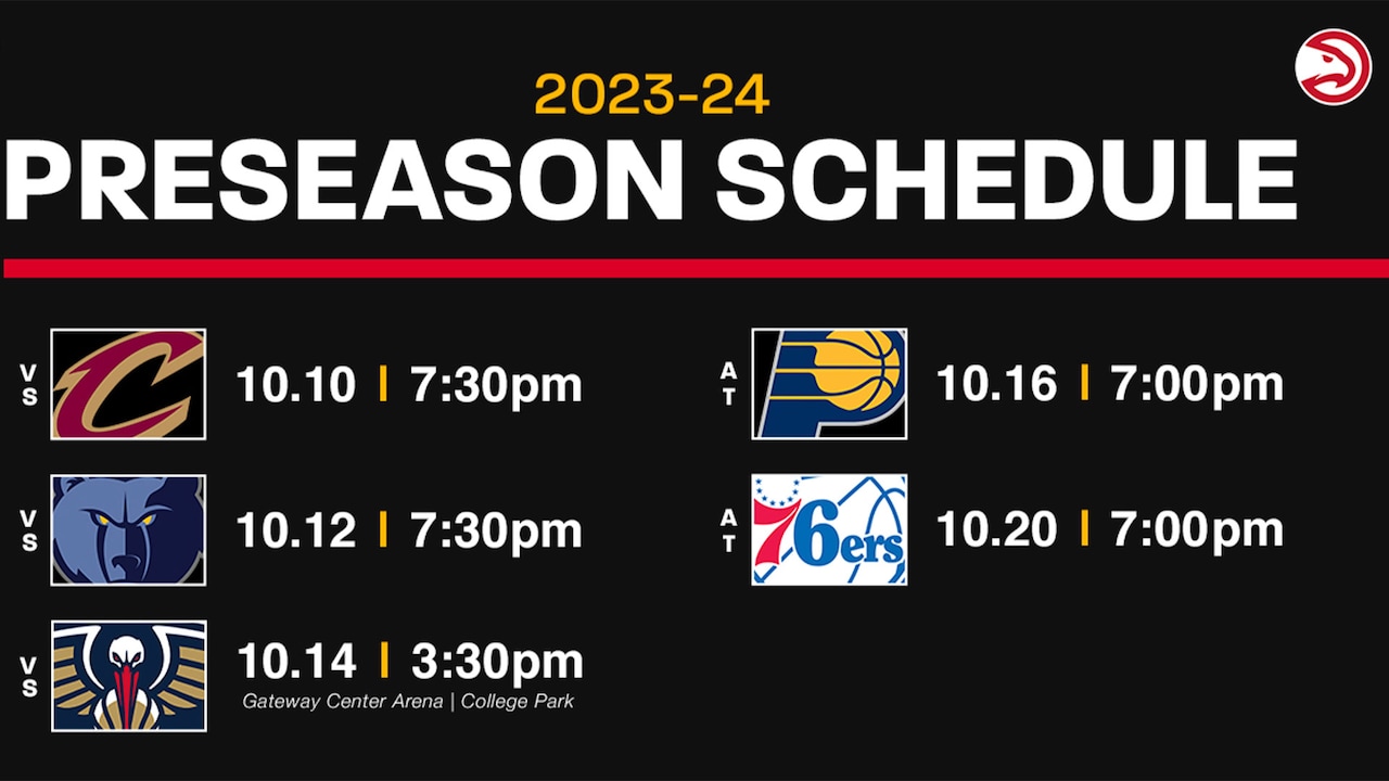 Atlanta Hawks Announce Five-Game 2023 Preseason Schedule featuring Home ...