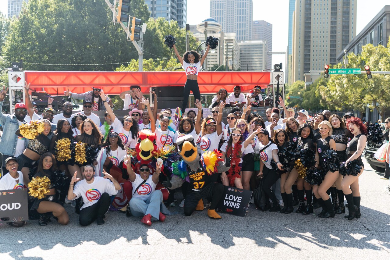 Hawks and Skyhawks Celebrate Love Out Loud at 2024 Atlanta Pride Parade | NBA.com