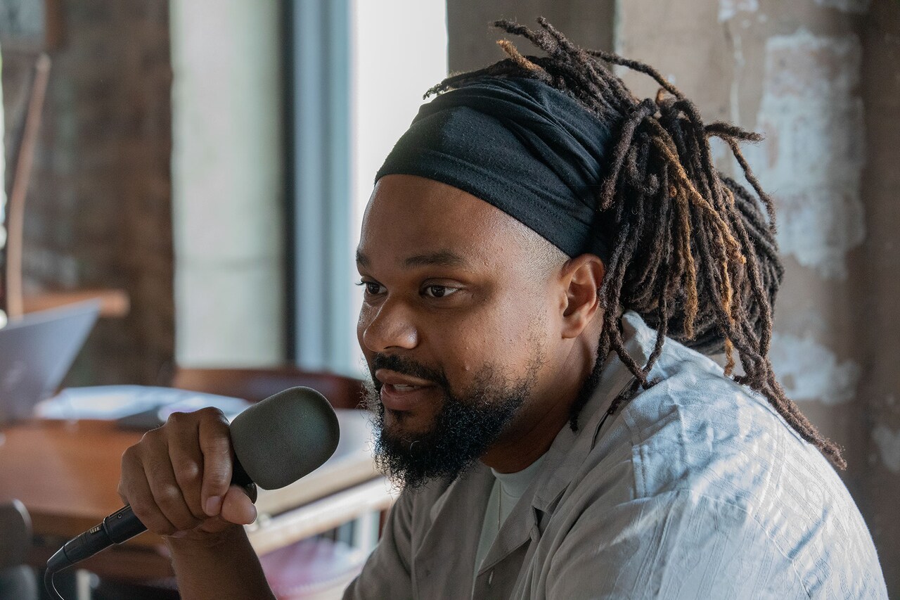 Photos: BMIKE on the Between Bites Podcast with Nina Compton & Larry ...