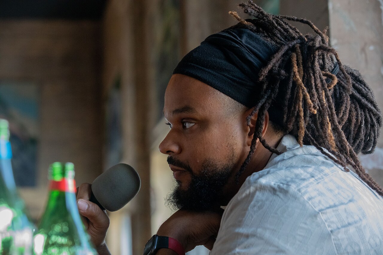 Photos: BMIKE on the Between Bites Podcast with Nina Compton & Larry ...