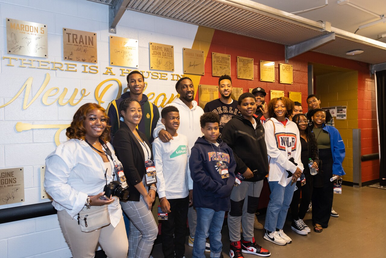 Photos: CJ McCollum hosts press conference for aspiring journalists ...