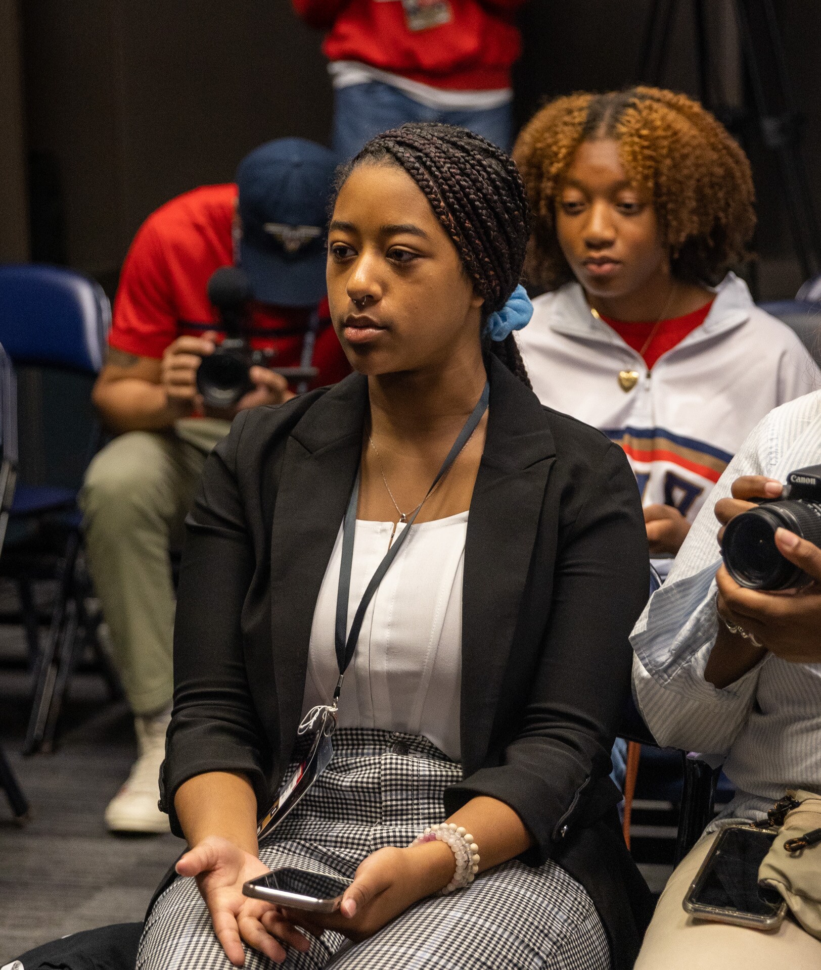 Photos: CJ McCollum hosts press conference for aspiring journalists ...