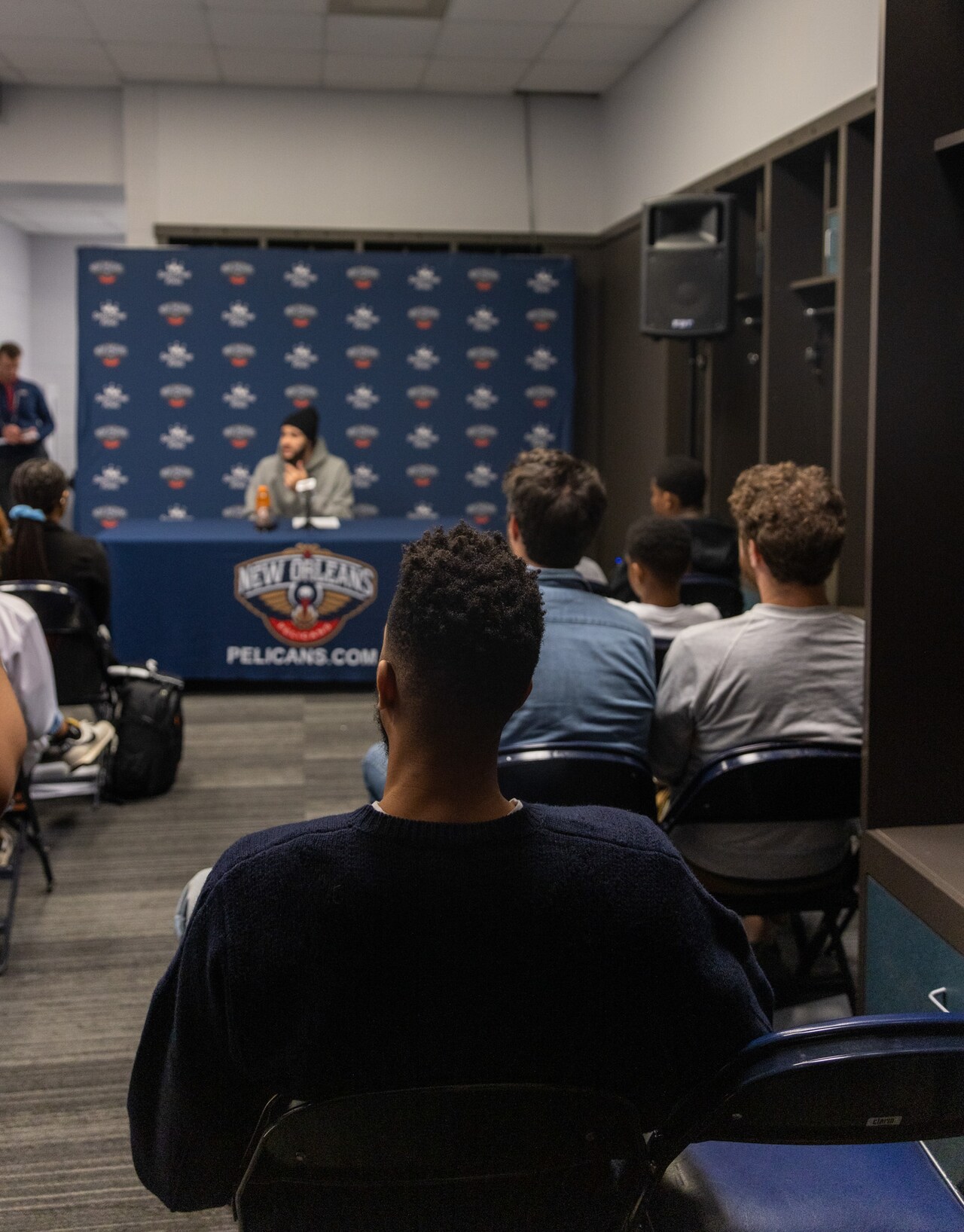 Photos: CJ McCollum hosts press conference for aspiring journalists ...